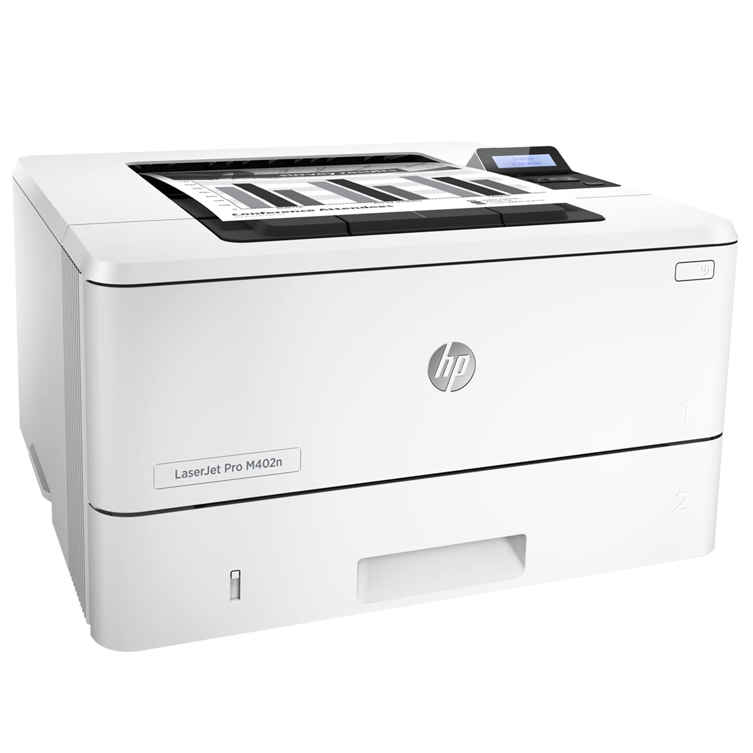 HP Laserjet Pro M402n Wired Monochrome Laser Printer with Ethernet Connectivity, White - Print only - 2-line LCD, 40 ppm, 1200 x 1200 dpi, Auto 2-Sided Printing, 8.5 x 14