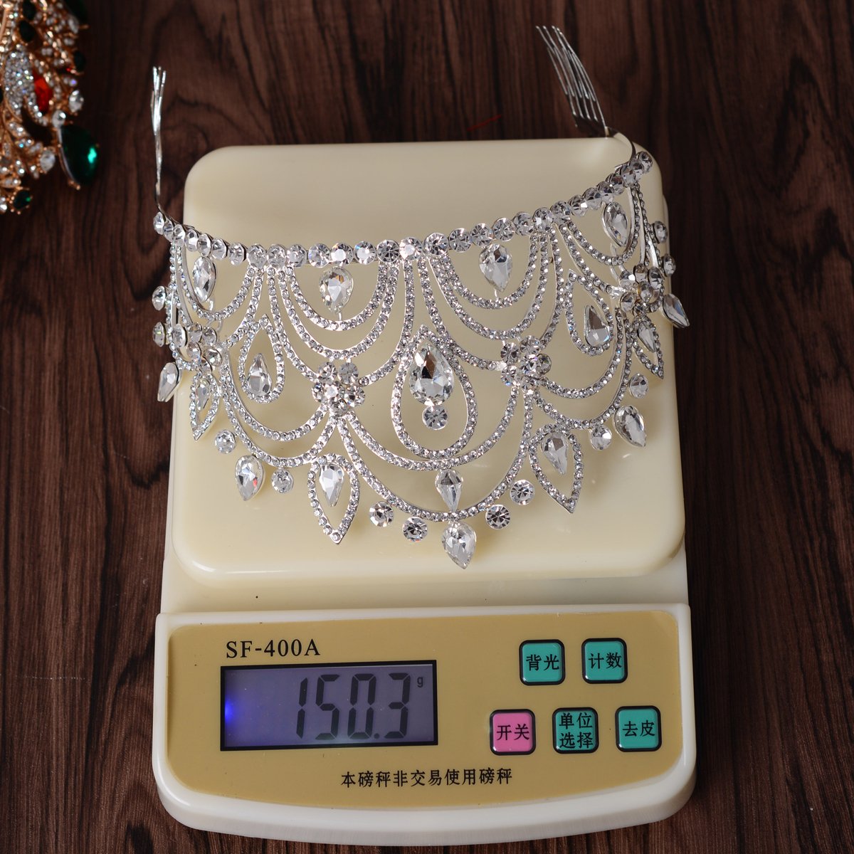 Eseres Tall Pageant Tiaras with Combs for Women Elgeant Rhinestone Crown