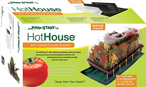 Jump Start CK64060 Heat Mat, Tray, 72 Cell Insert Hot House, 11 X 22 Inch, Black