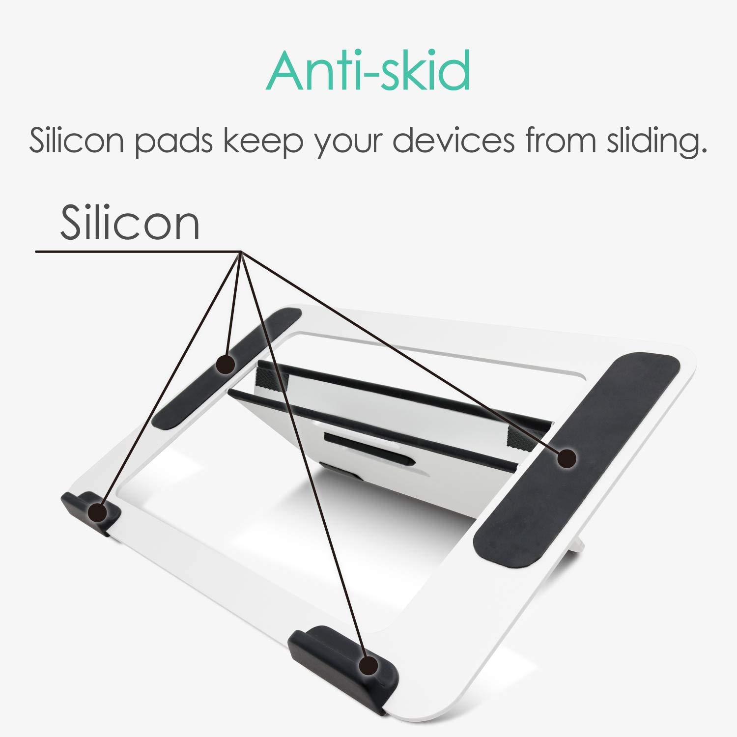 ELECOM Aluminum Drawing Tablet Stand for 9.7-12.9inch Tablets, Adjustable 4 Level Angles, Slip Resistance Parts Attached/White/TB-DSDRAWWH
