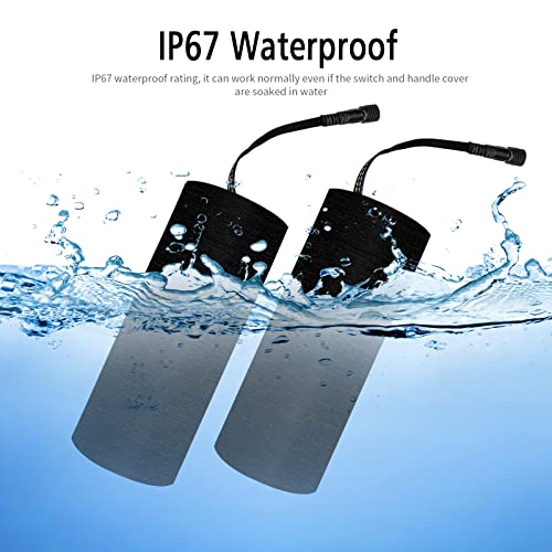 Motorcycle Heated Grips Cover USB Waterproof & Dustproof Temperature Adjustable Handlebar Grip, Winter Electric Heated Handlebar Cover Motorcycle Handlebar Warmer with Switch