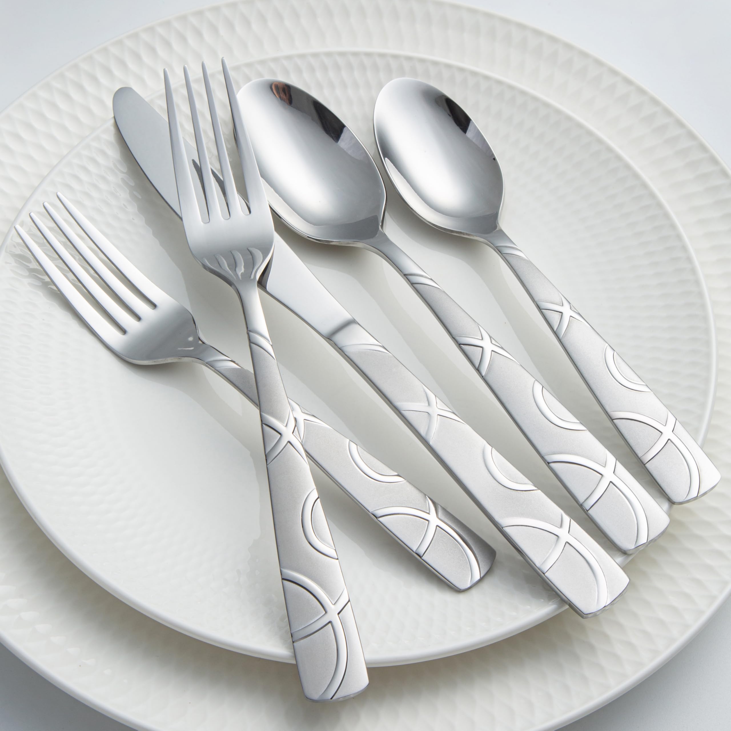 HIKAA 20PCS Silverware Set Service for 4,Premium Stainless Steel Cutlery Set, Mirror Polished Flatware Sets,Modern Kitchen Eating Utensils Set Include Spoons Forks Knives