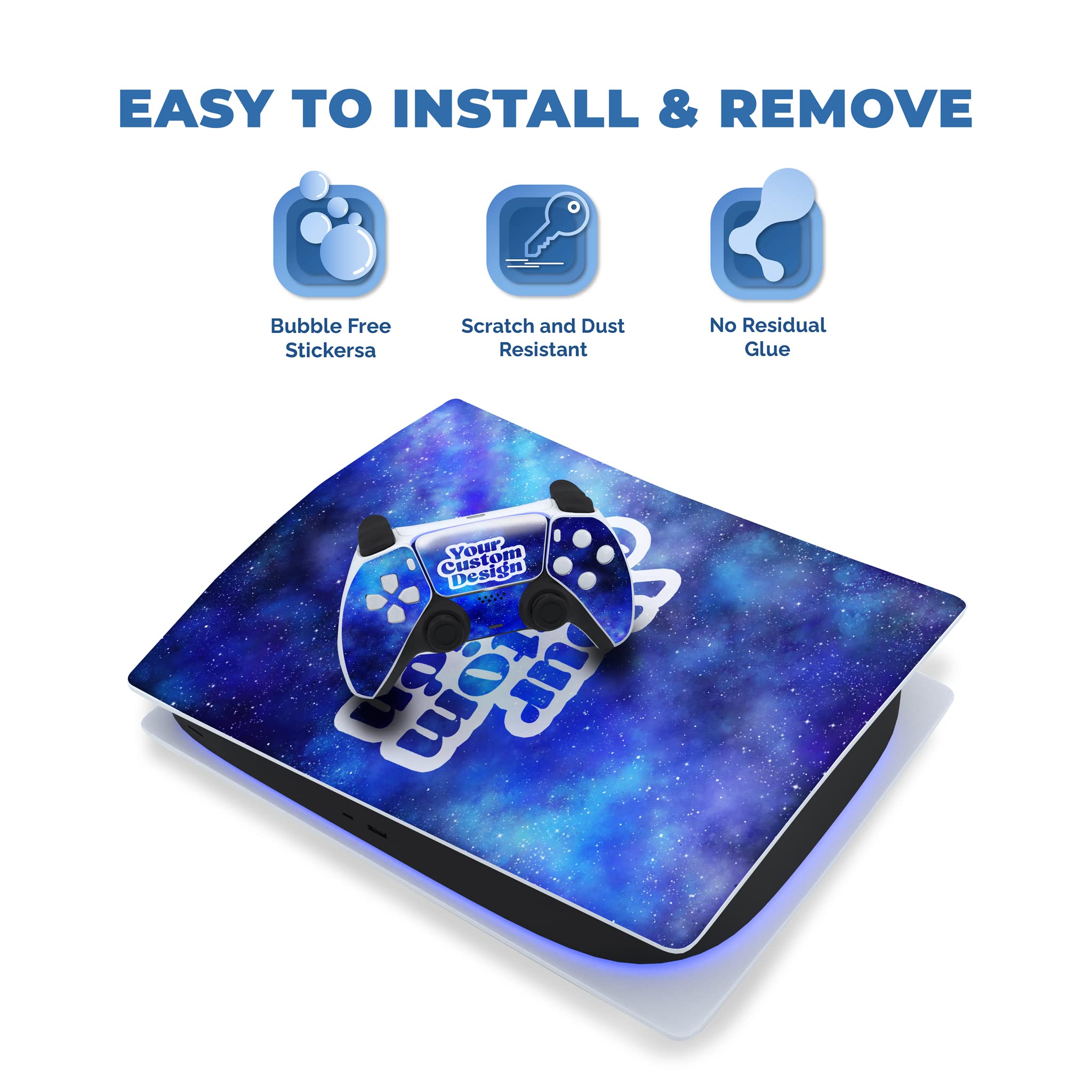 Dyeport Custom PS-5 Skin | Made in USA | Compatible Vinyl Sticker Skin for Play-Station 5 Controller & Console | Waterproof Protective Decal Cover Wrap-Fits Perfect with No Bubbles or Wrinkles