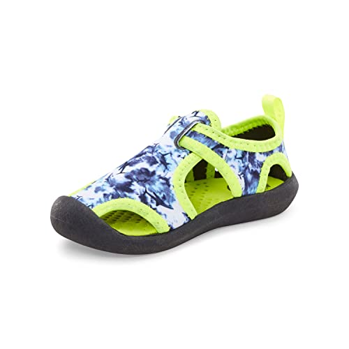OshKosh B'Gosh Boy's Aquatic Water Shoe, Charcoal/Neon, 7 Toddler