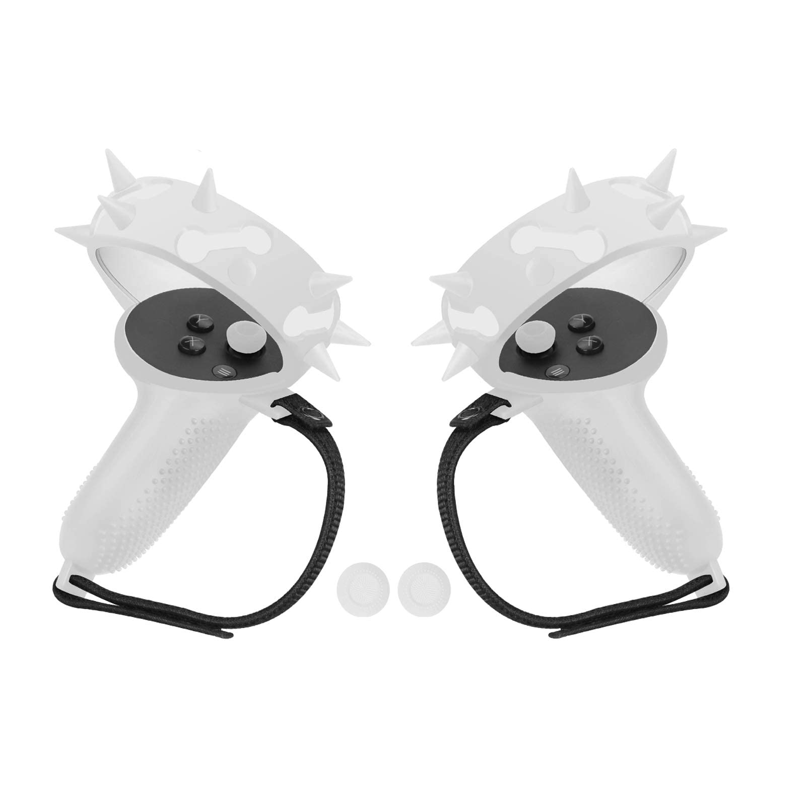 Esimen Touch Controller Grip Cover for Oculus Quest 2, Silicone Skin Protective Cover with Anti-fall Protection Thorn -2PCS (White)