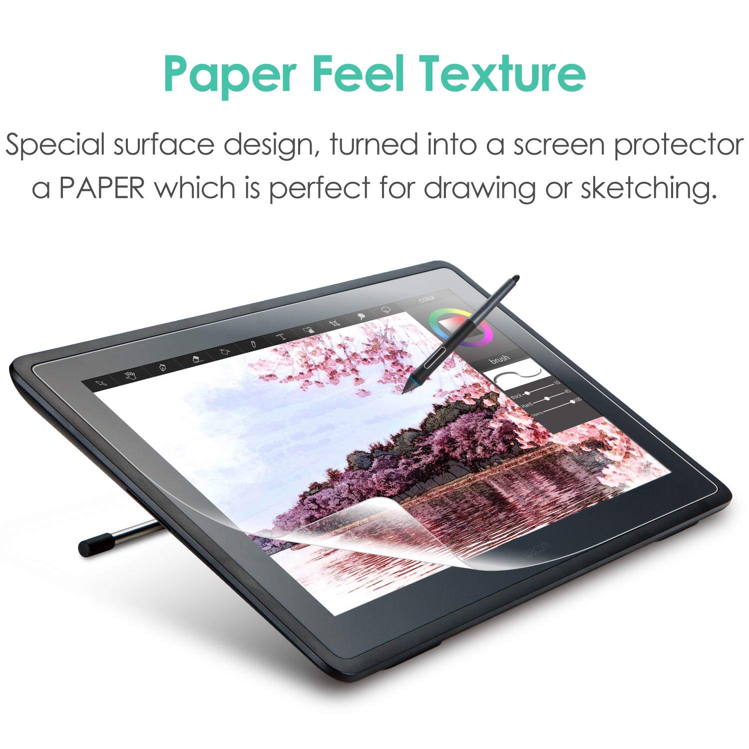 ELECOM, Paper -feel screen protector, compatible with Wacom Cintiq 22 2019, TB-WC215FLAPLL