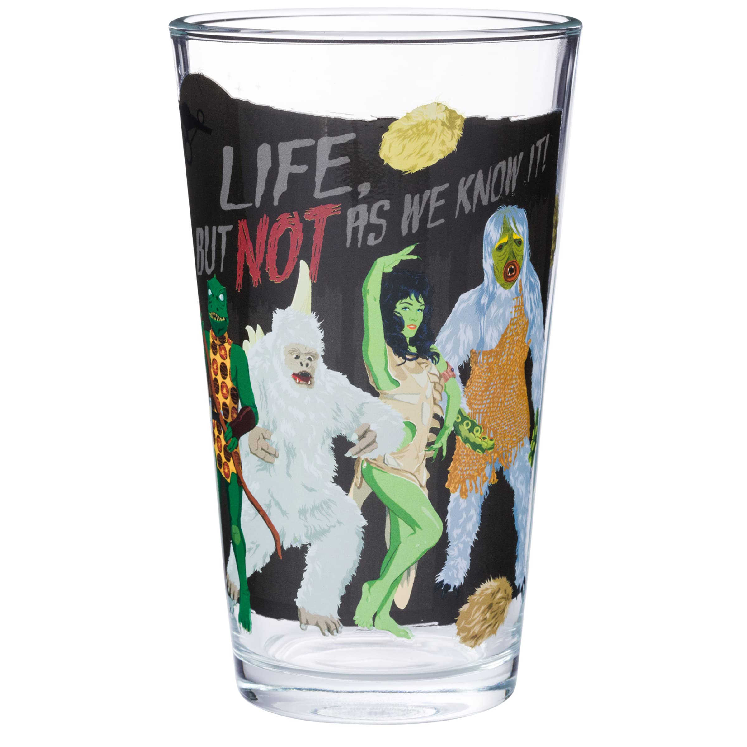 Silver Buffalo Star Trek Quotes Kirk, Spock, McCoy, and Uhura 4pc Pint Glass Set, 16 Ounces