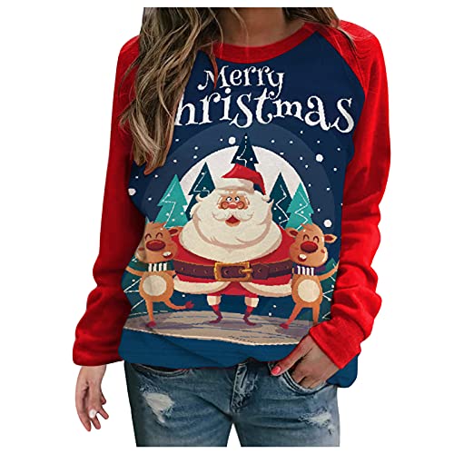 GuangYuan Women Long Sleeve Tops Round Neck Pullover Shirts Large Size Slouchy Sweatshirt Flowy All-match Pullovers Fall Sweatshirt