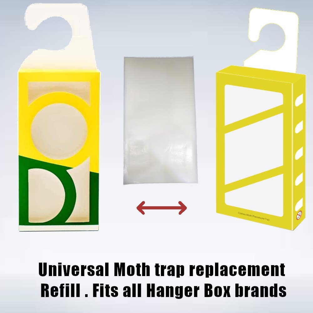 Moth Trap Hanger Box Refill β 6 Pheromone Enhanced Replacement Pack - Fits Inside MothPrevention and Other Moth Hanging Boxes - More Affordable Option