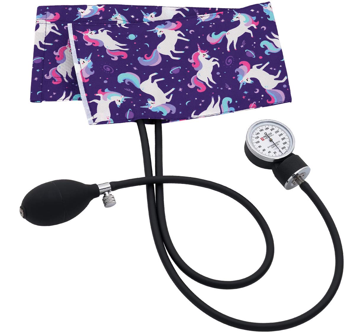 Prestige Medical Premium Adult Aneroid Sphygmomanometer, Unicorns Violet