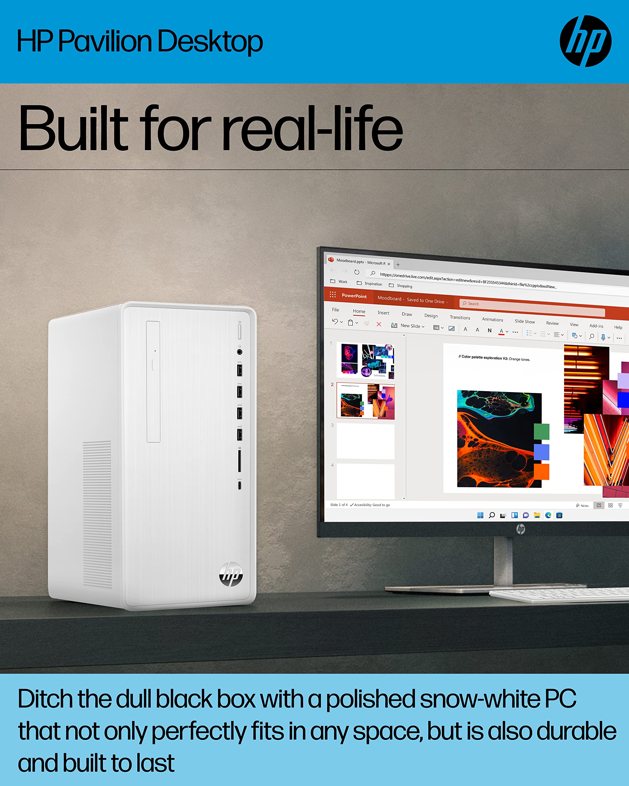 HP Pavilion TP01-3016 Home & Business Desktop, 12th Gen Intel® Core i5-12400, 12 GB DDR4 RAM, 512 GB SSD,Wi-Fi 6 + and Bluetooth® 5.2, Compact Tower Design, No Optical Drive, Windows 11 Professional
