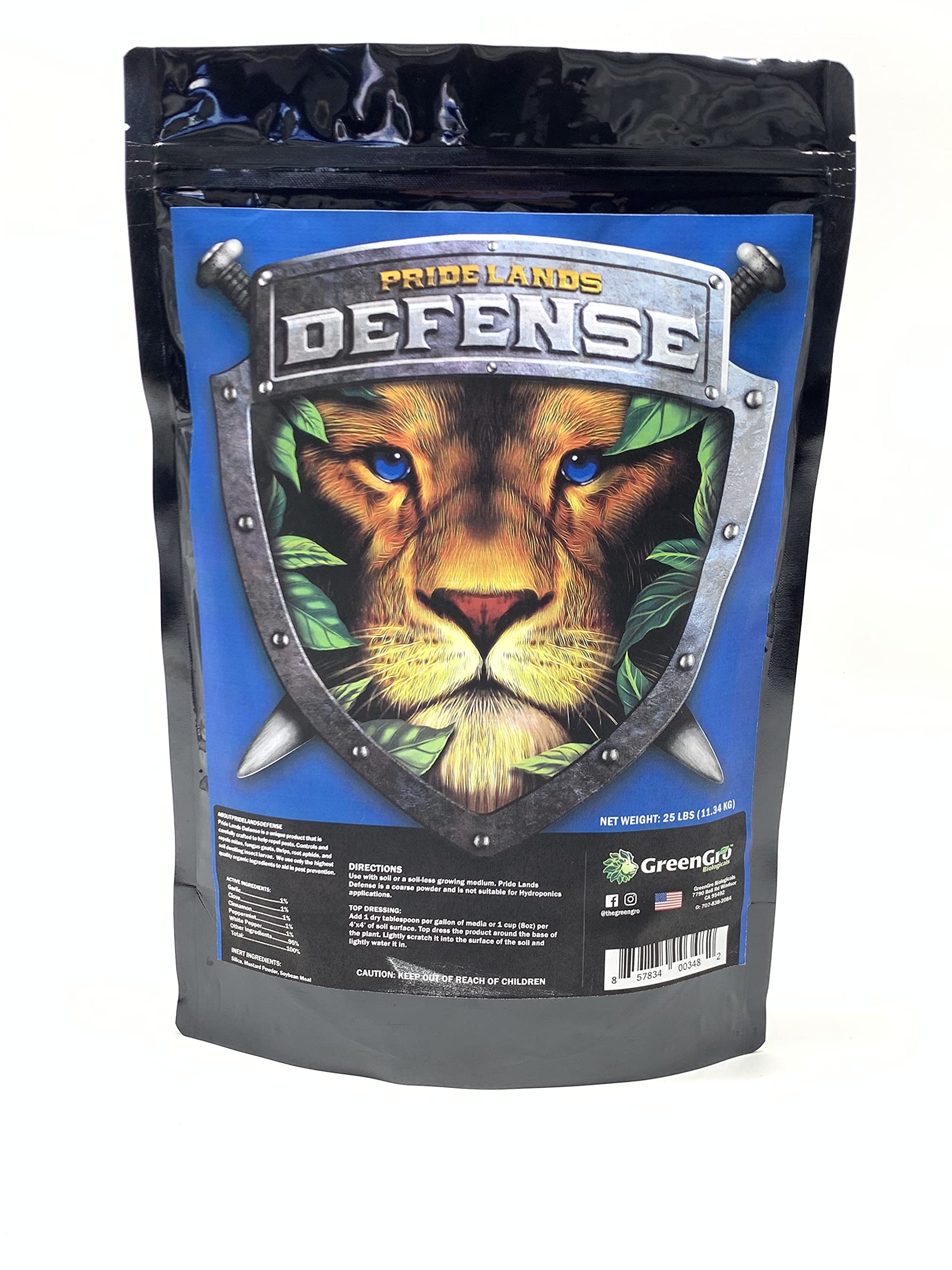 Pride Lands Defense - Organic Pest Control for Indoor & Outdoor Plants/Insect Repellent/Eliminate Mites, Gnats, Thrips, & Aphids/Safe for Pets & Children/Vegetable & Flowering Gardens, 5lb