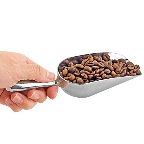 Ice Cube Scoop Cast Aluminum Shovel Scoops Kitchen Utility Scoops Set Contoured Handle, Ice Scooper for Ice Maker Freezer Coffee Bean Food Candy Flour Popcorn Rust Free 12 oz