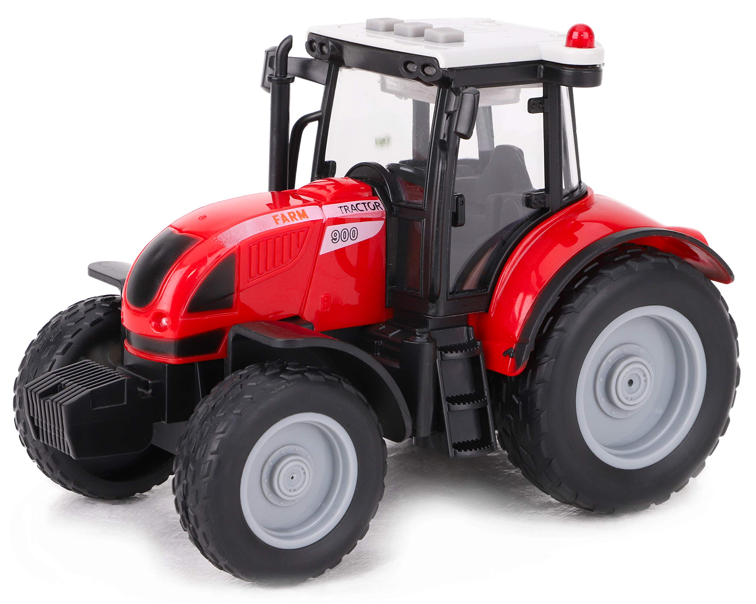 Toyland® 37cm Red Tractor & Trailer with Lights & Sound - Childrens Farm Toys (Tractor & Baler)