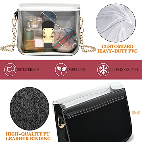 KUI WAN Clear Bag Stadium Approved, Clear Crossbody Bag Cute Clear Purse Gift for Women for Sport Event Concert