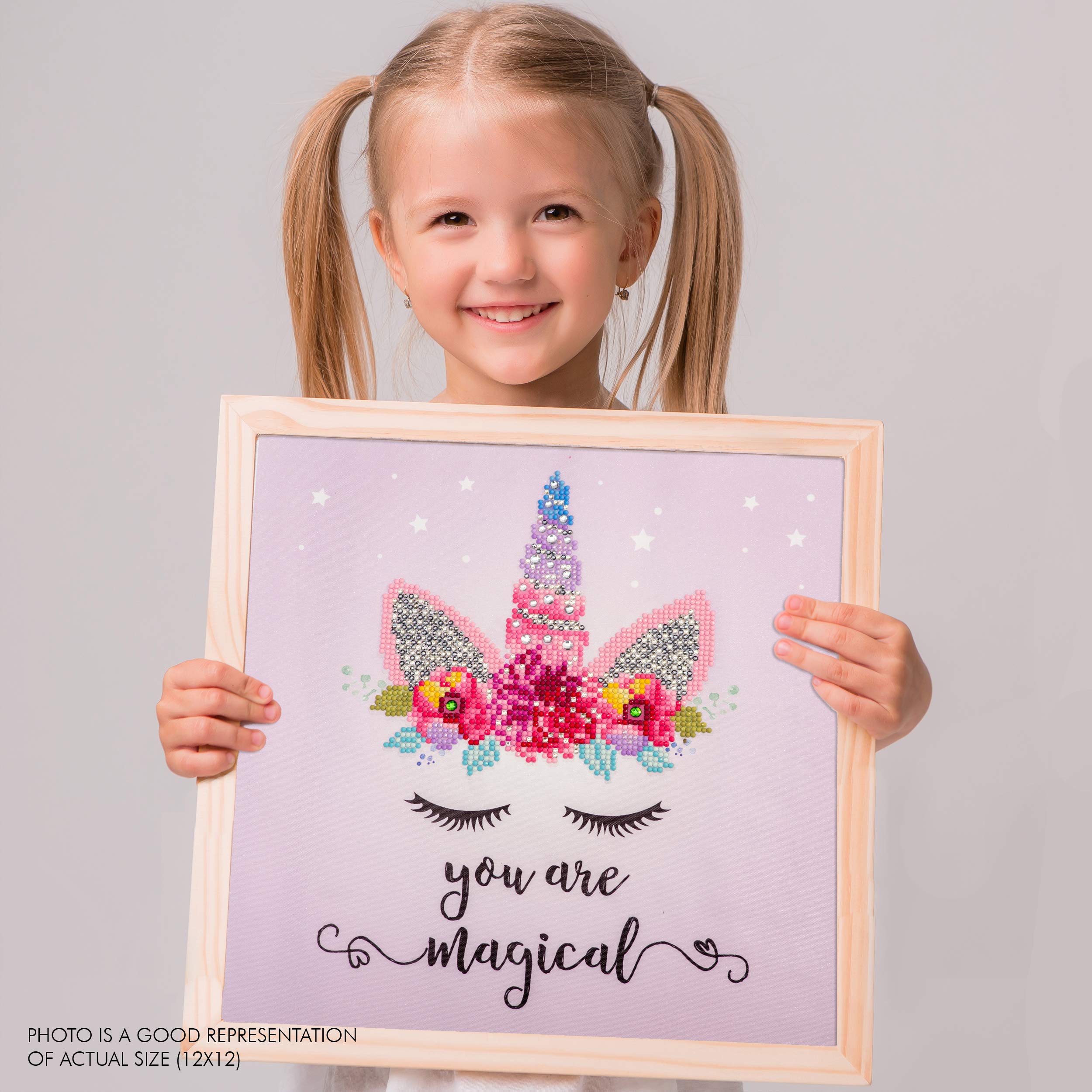 DOTOLOGIE Diamond Art Diamond Painting Kits for Adults Paint by Numbers with Gems Unicorn You are Magical 12" x 12"
