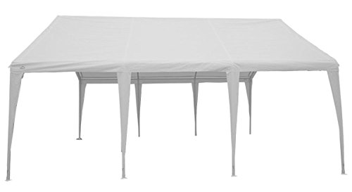 Impact 20' x 20' x 12' Portable Carport Garage Canopy, Outdoor Party Tent with 8 Dressed Legs, White