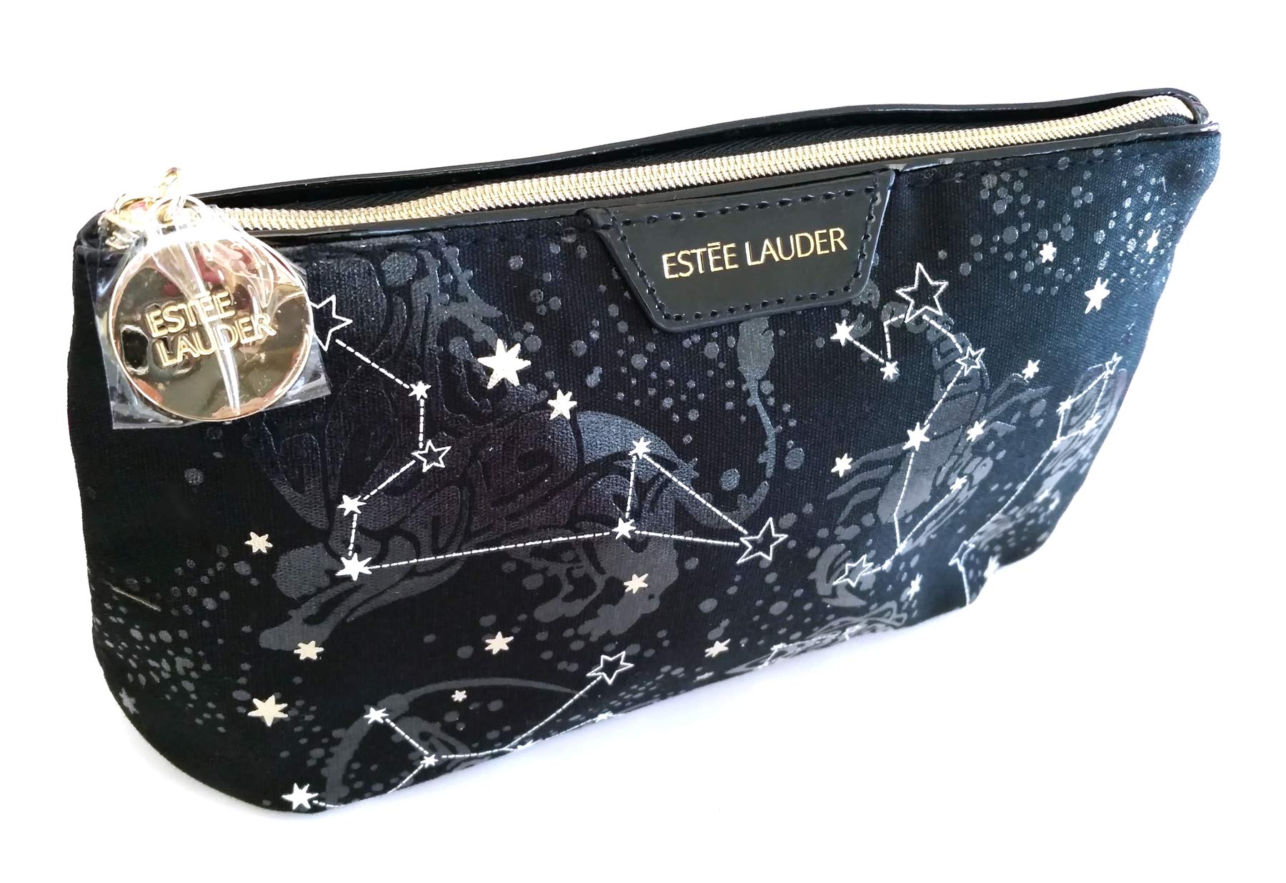 Estee Lauder Cosmetics Makeup Travel Bag (Zodiac/Horoscope Collection ≈ Black with White Constellations)