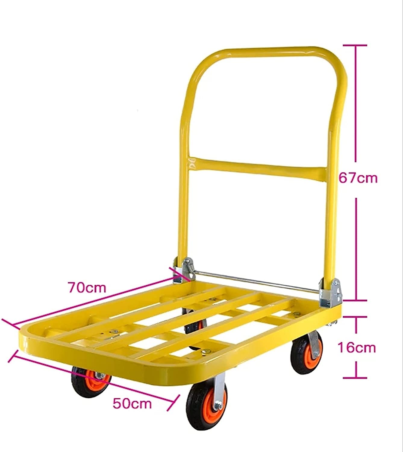 Generic Platform Hand Trucks Shopping Cart, Folding Cart with Wheels, Aluminum Alloy Trolley, Maximum Load Capacity 200Kg/440Lb