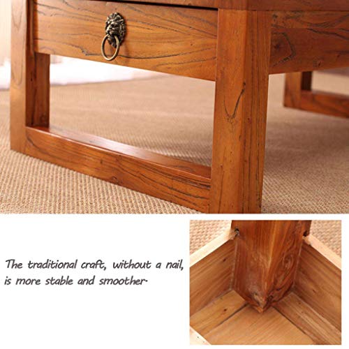 DOUBAO Coffee Table Beech Wood,Industrial Coffee Table with Storage Shelf for Living Room, Wood Look Furniture