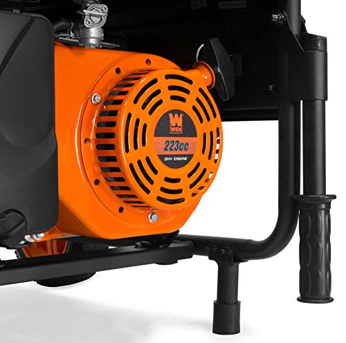 WEN 56475 4750-Watt Portable Generator with Electric Start and Wheel Kit, Yellow and Black