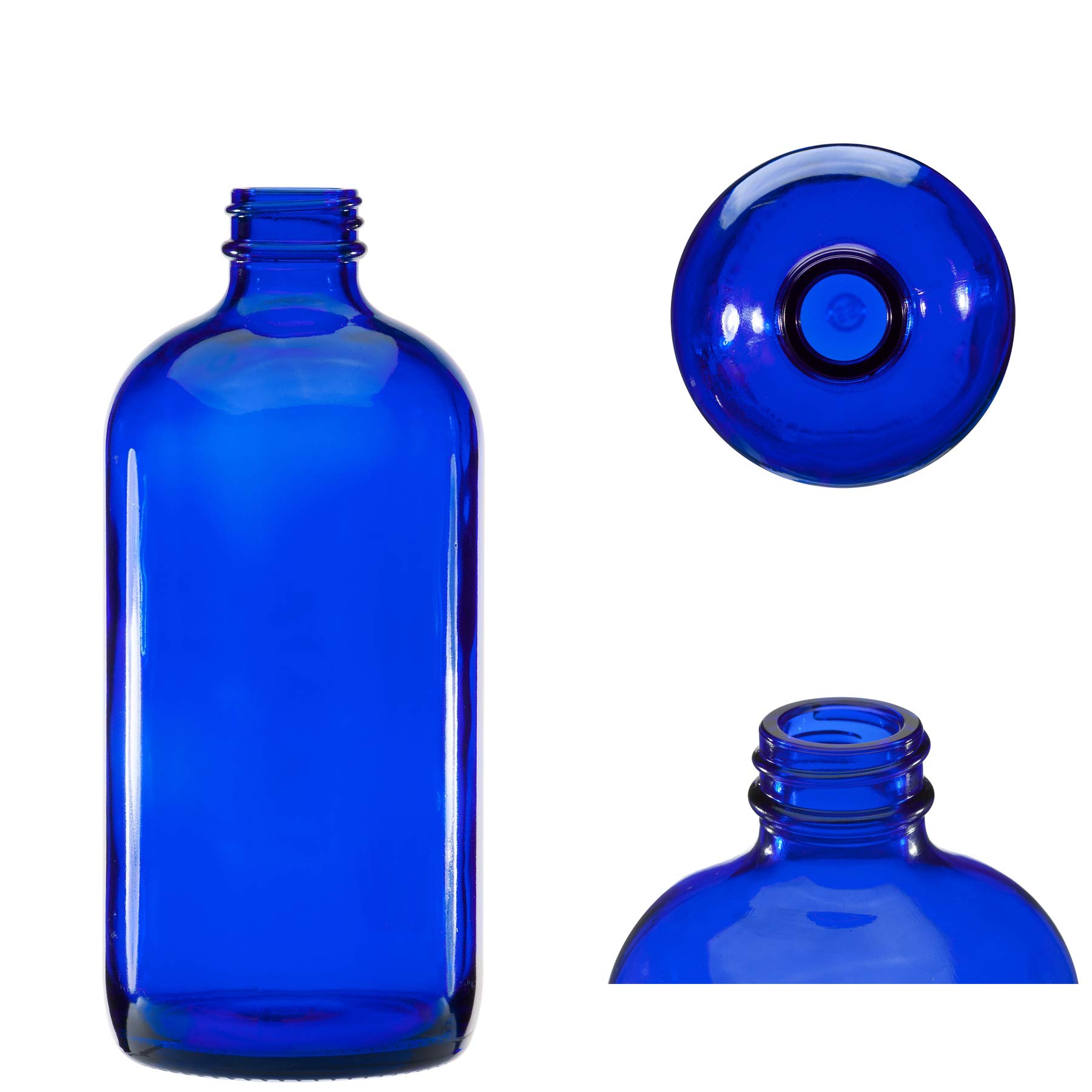 Mountain West Cobalt Bottle with Sprayer (16 oz 5-Pack) PET Plastic Boston Round Bottle with 28-410 Neck