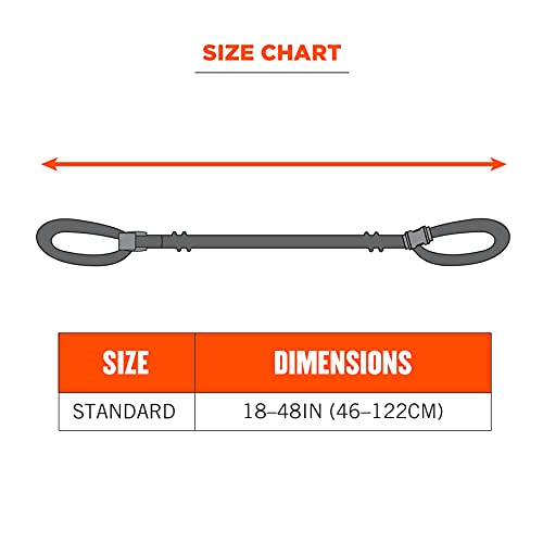Lanyard with Buckle End, Easily Attaches to Hard Hat, Tools, or Small Valuables, Weight Capacity 2lbs, Ergodyne Squids 3150,Lime