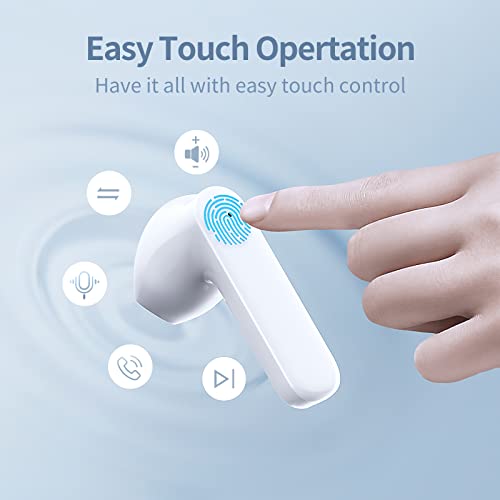 kurdene Wireless Bluetooth Earbuds with Fast Charging 30 Hours Playtime Stereo Sound Bluetooth Headphones with Mics in-Ear Wireless Earphones Touch Control Wireless Headset for Music and Call
