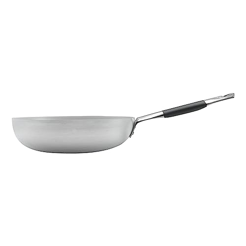 Pentole Agnelli Aluminium 3 Mm. Thick Professional Induction Saute Pan in Cool Handle, Diameter 24 cm, Steel, Silver