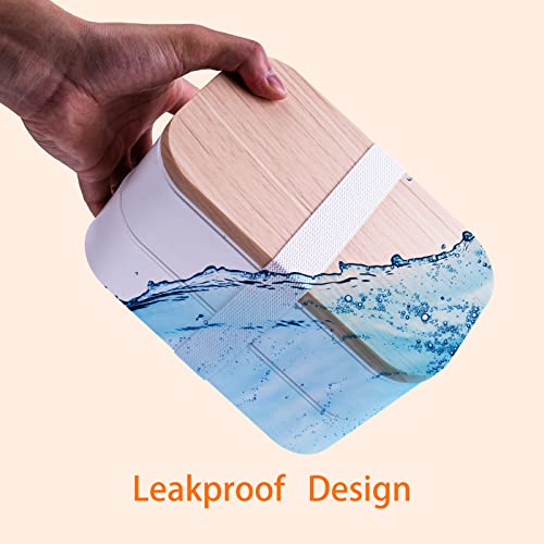 Uybieef Bento Box Adult Lunch Box with lunch bag, Japanese Lunch Box Containers for Adult, Bento lunch Box with Leakproof 54OZ White