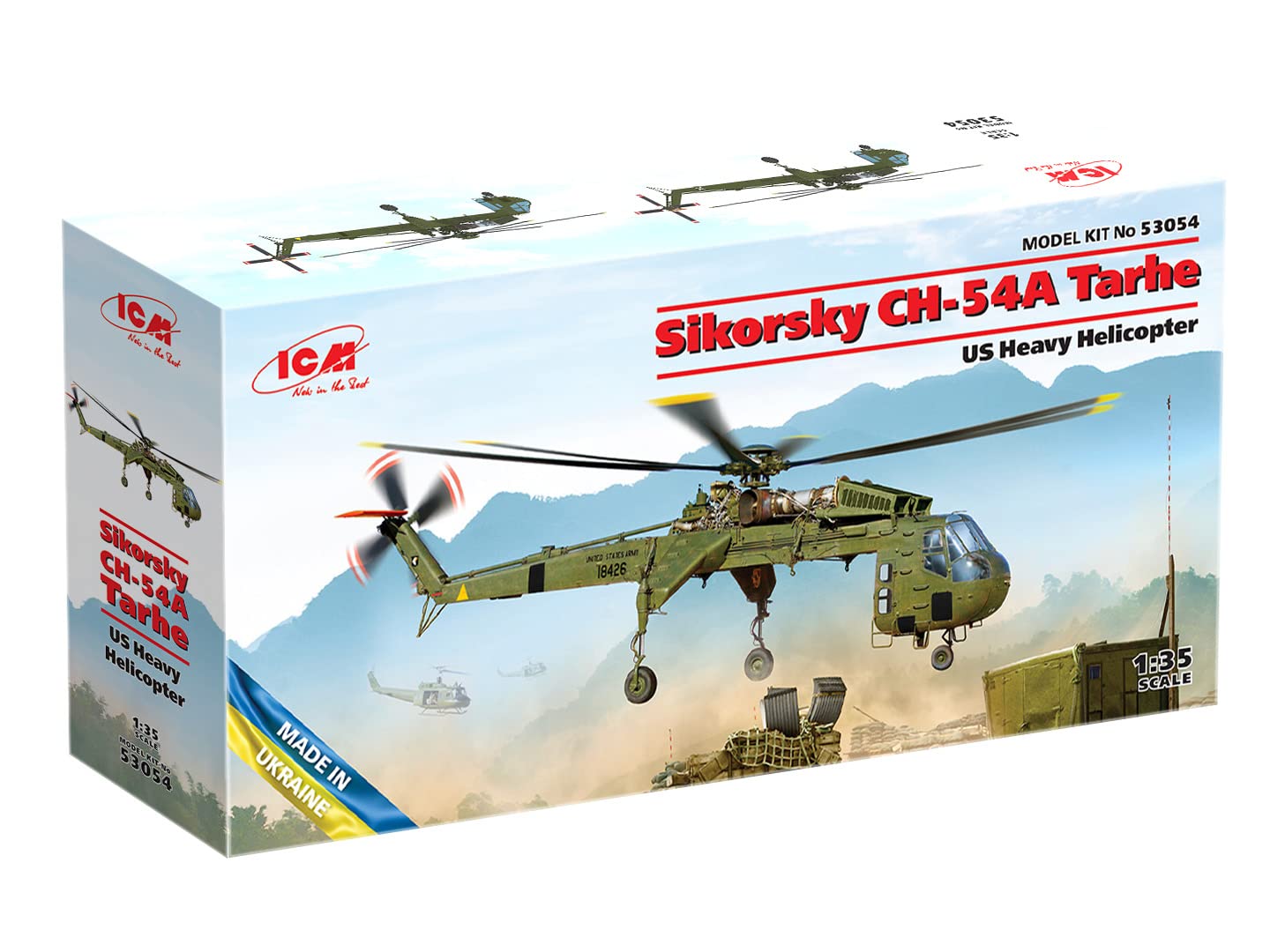 ICM 53054 β Sikorsky CH-54A Tarhe, US Military Heavy Helicopter Model Kit β Plastic Model Kit in 1:35 Scale β Highly-Detailed Replica of The Original Sikorsky CH-54A Tarhe