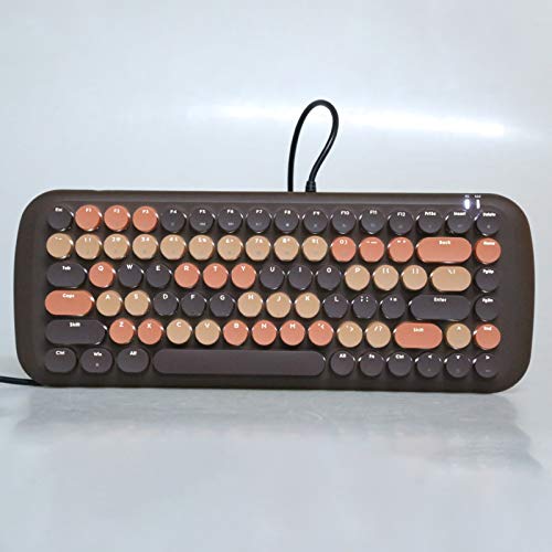 Heayzoki Gaming Keyboard,Blue Switch Wired Keyboard with 84 Keys Retro Gaming Keyboard for Home Office Computer,with The Best Gaming Experience (Candy-M Mechanical Wired Chocolate Mixed Color)