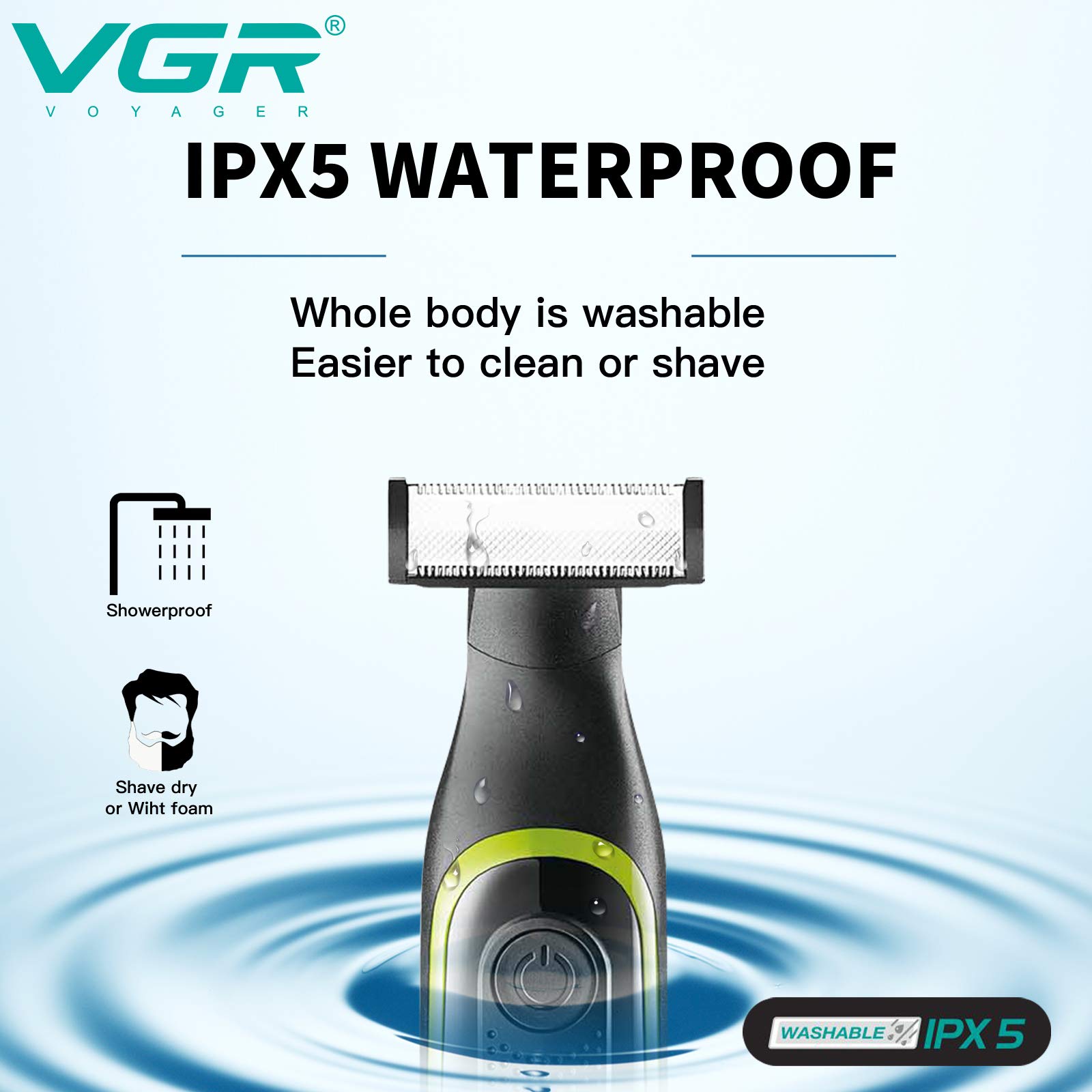 Electric Razor for Men, Beards Trimmer for men face Cordless shavers Kit 500mAh Guide Combs USB Charging Cord IPX5 Waterproof Rechargeable waterproof electric razor…