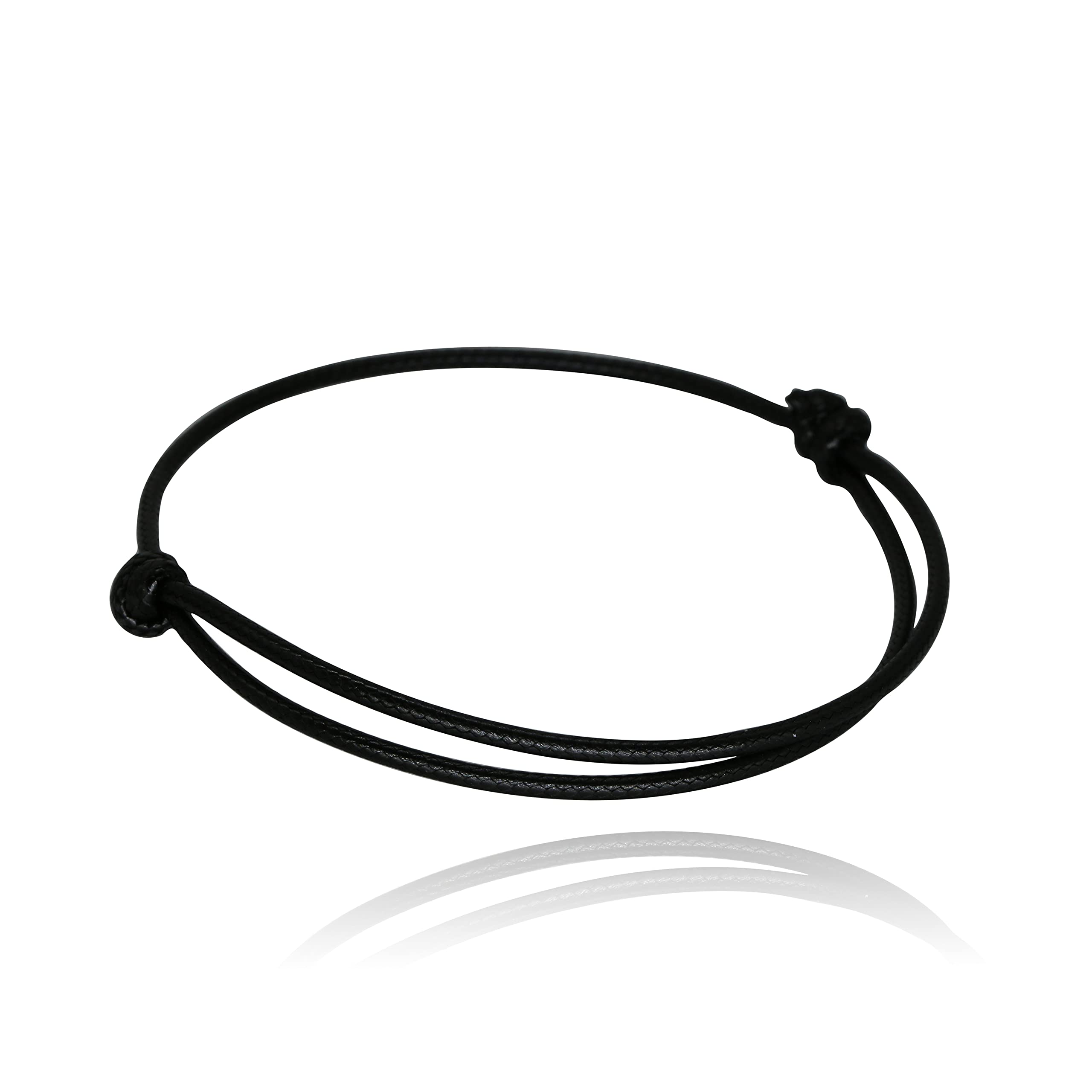 DOLLRINBOY Handmade Bohemian Bracelets|Anklet Adjustable Red Black String Bracelets For Women Men Girls Boys (Simple-Black)