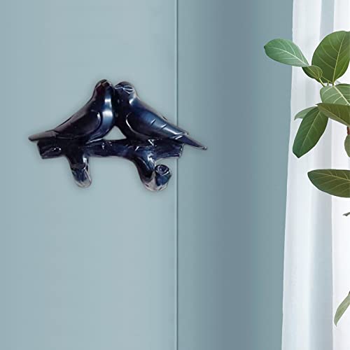 Luxury Coat Key Hanger,Resin Bird Wall Decorations,Coat Clothes Towel Hook for Robe Home Entryway Towels Purse, Black