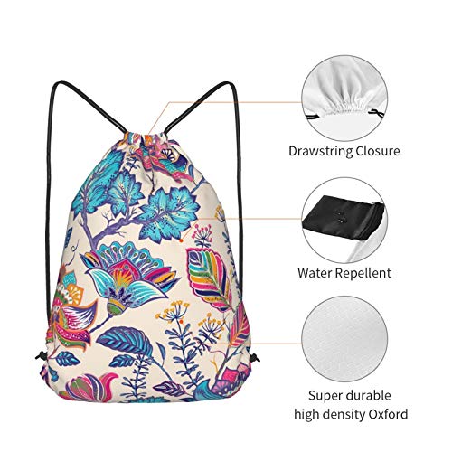 OVPSZFYO Flower Gym Drawstring Backpack Floral String Bag for Women Folding Waterproof for Yoga Shopping Sports Beach Swimming Workout Travel