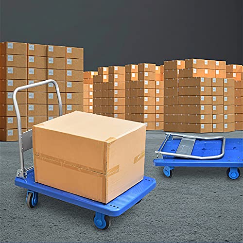 Generic Hand Truck Platform Hand Truck Folding Moving Trolley with Quiet Wheels for Warehouse Restaurants Small Cart 440lbs Weight Capacity Utility Cart (Size : 50 * 70)