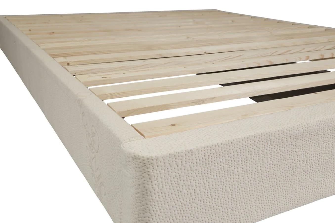 PlushBeds Orthopedic Foundation 7.5" Industry Standard Height | Sturdy Spruce Wood Frame |Wrapped in GOTS Certified Organic Cotton Fabric| Heat Treated| Greater Breathability & Durability| Queen