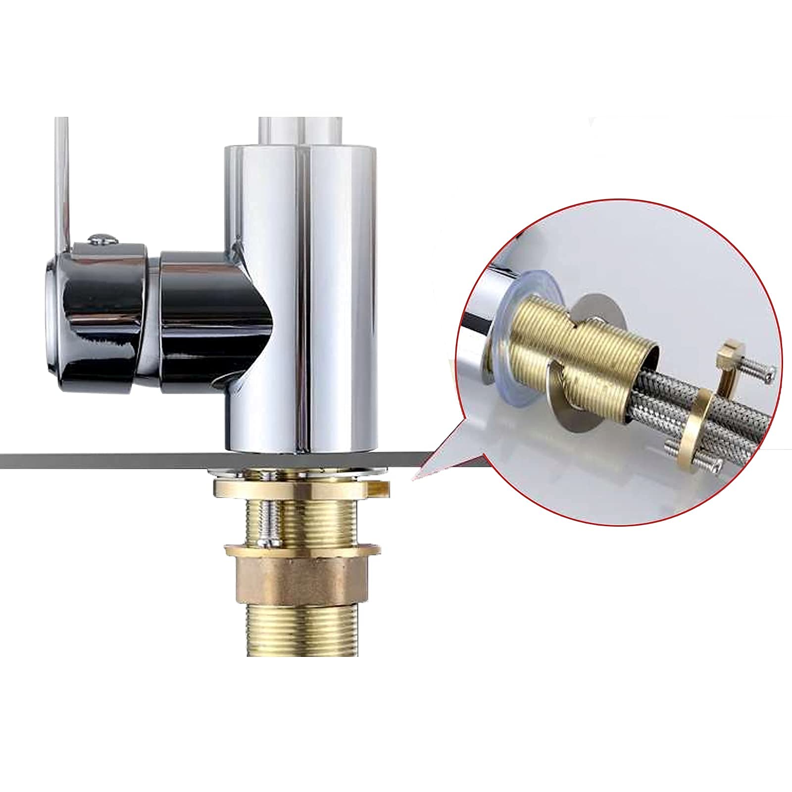Inside Diameter of 1.22 inch/31 mm Hot and Cold Faucet Fixing Tool Set Lock Nut (Fits 1.24"/31.5mm OD tubing) | Prevent Kitchen and Bathroom Faucets from loosening