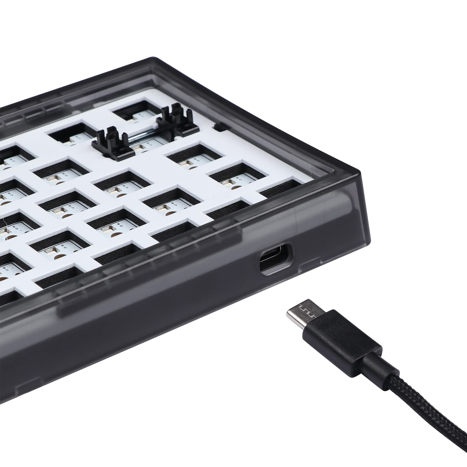 EPOMAKER TH66 60% 66 Keys Hot Swappable Bluetooth 5.0/2.4GHz/Wired Mechanical Gaming Keyboard PCB Mounting Plate Kit with Dampener Foams, Compatible with 3/5Pin Switches (TH66 Black)
