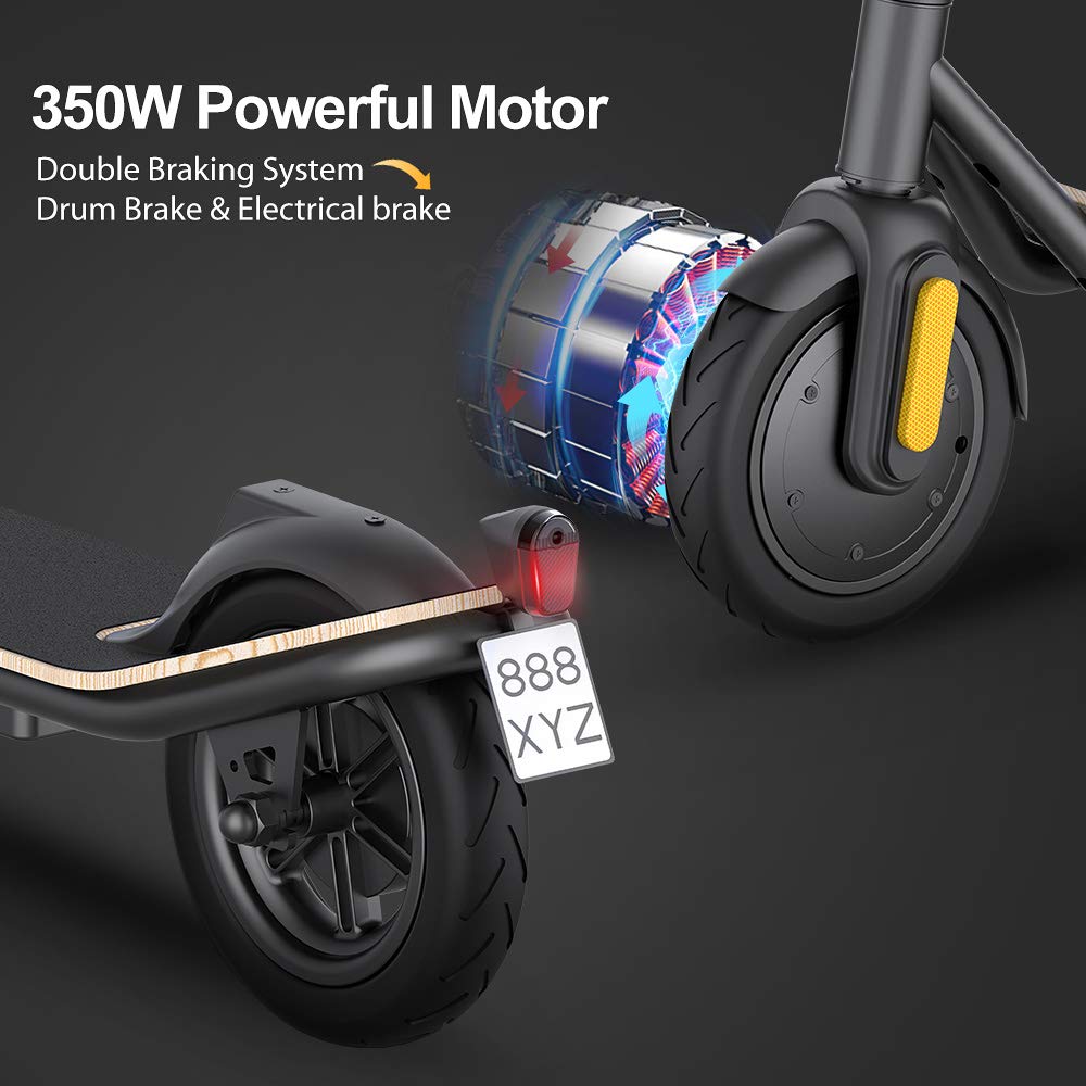 Electric Scooter, 350W Motor, 3 Gears, Max Speed 15.5MPH, 16 Miles Powerful Battery with 8.5'' Tires, Foldable Electric Scooter for Adults, Max Load 260lbs