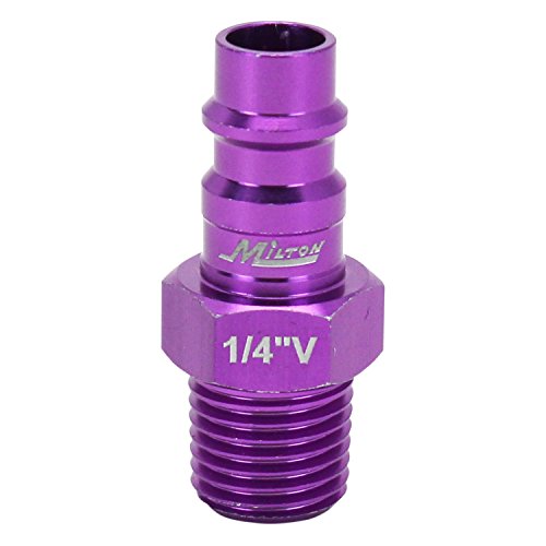 Milton ColorFit Coupler & Plug Kit (5 Piece), Hi-Flo V-Style 1/4 NPT Purple, S-305VKIT