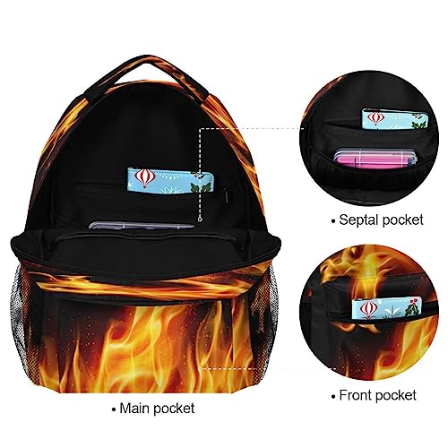 Pfrewn Kids Red Fire Dragon Monster Backpacks for Girls Boys Backpack for Students School 17"