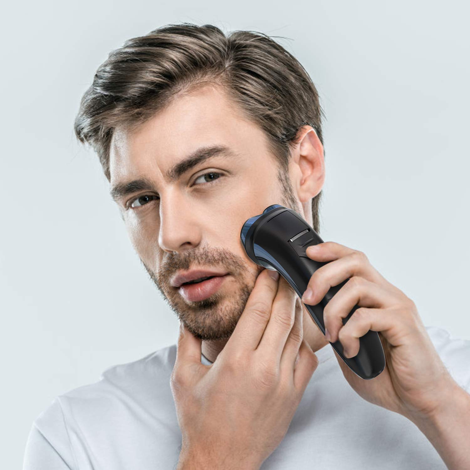 Electric Shaver, MUGU Wet and Dry Rechargeable Cordless Mens Rotary Shavers with Pop-up Trimmer - USB Charging