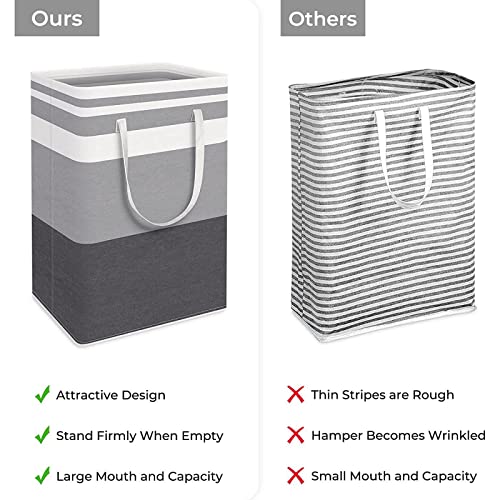 Large Laundry Basket, Waterproof, Freestanding Laundry Hamper, Collapsible Tall Clothes Hamper with Extended Handles for Clothes Toys in The Dorm and Family-(Gr