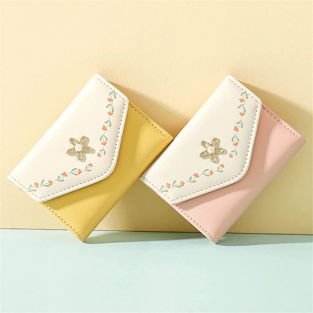 EQUITARE Cute Wallet, Leather Pocket Wallet Ladies Mini Purse with ID Window for Women Girls