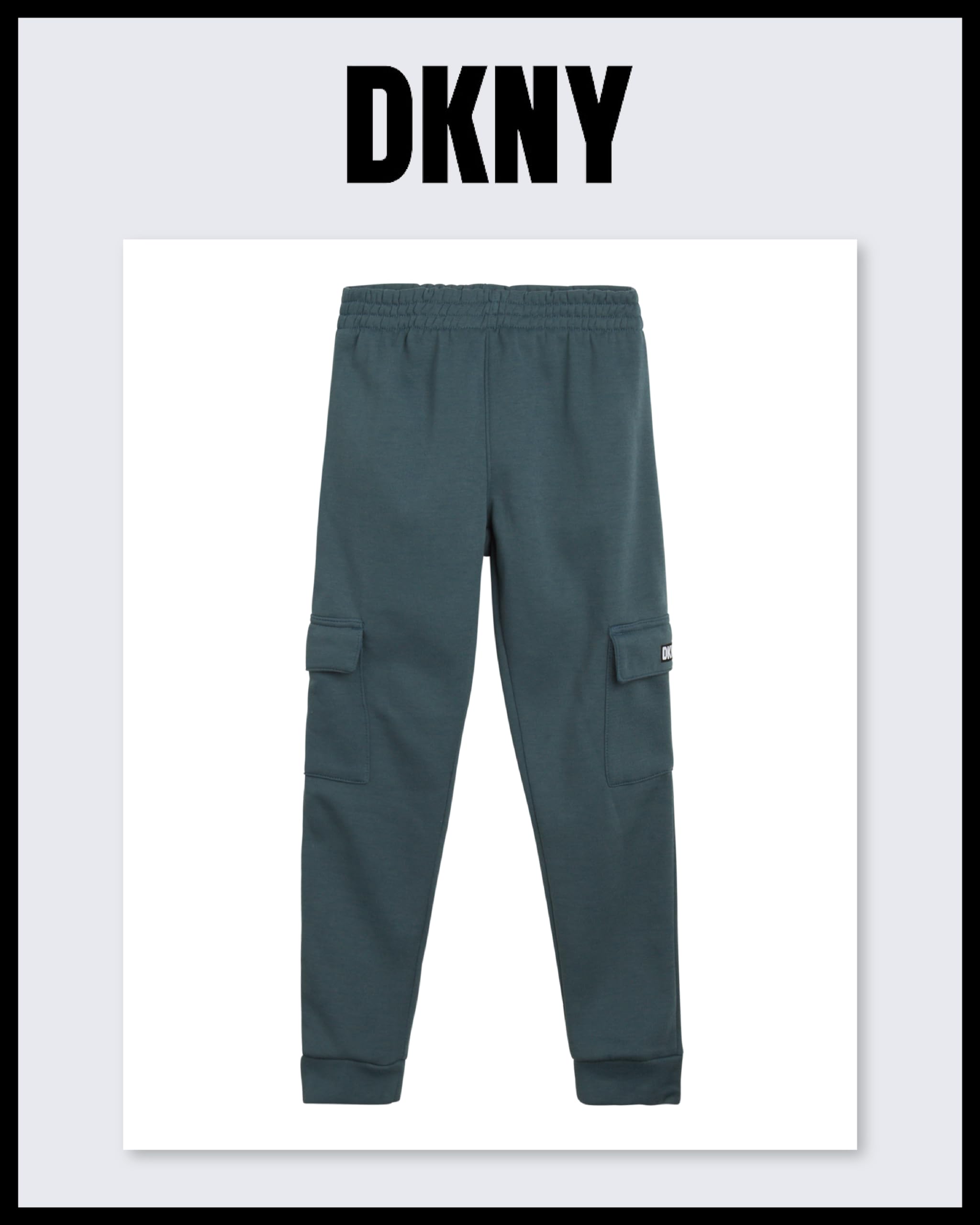 DKNY Boys' Sweatsuit Set - 2 Piece Fleece Sweatshirt and Jogger Sweatpants (Size: 4-12), Size 5, Red/Navy/Grey Colorblock