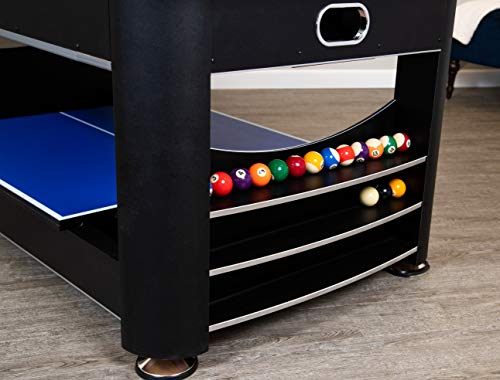 Triple Threat 6-ft 3-in-1 Multi Game Table with Billiards, Air Hockey, and Table Tennis