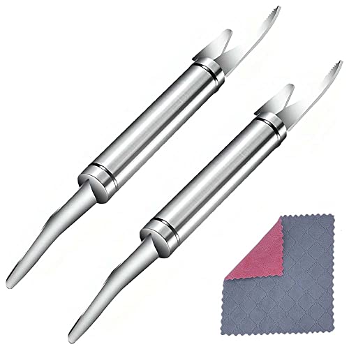 Shrimp Deveiner Tool and Shrimp Peeler, 5 in 1 Multifunctional Shrimp Line Knife (With Cleaning Cloth)