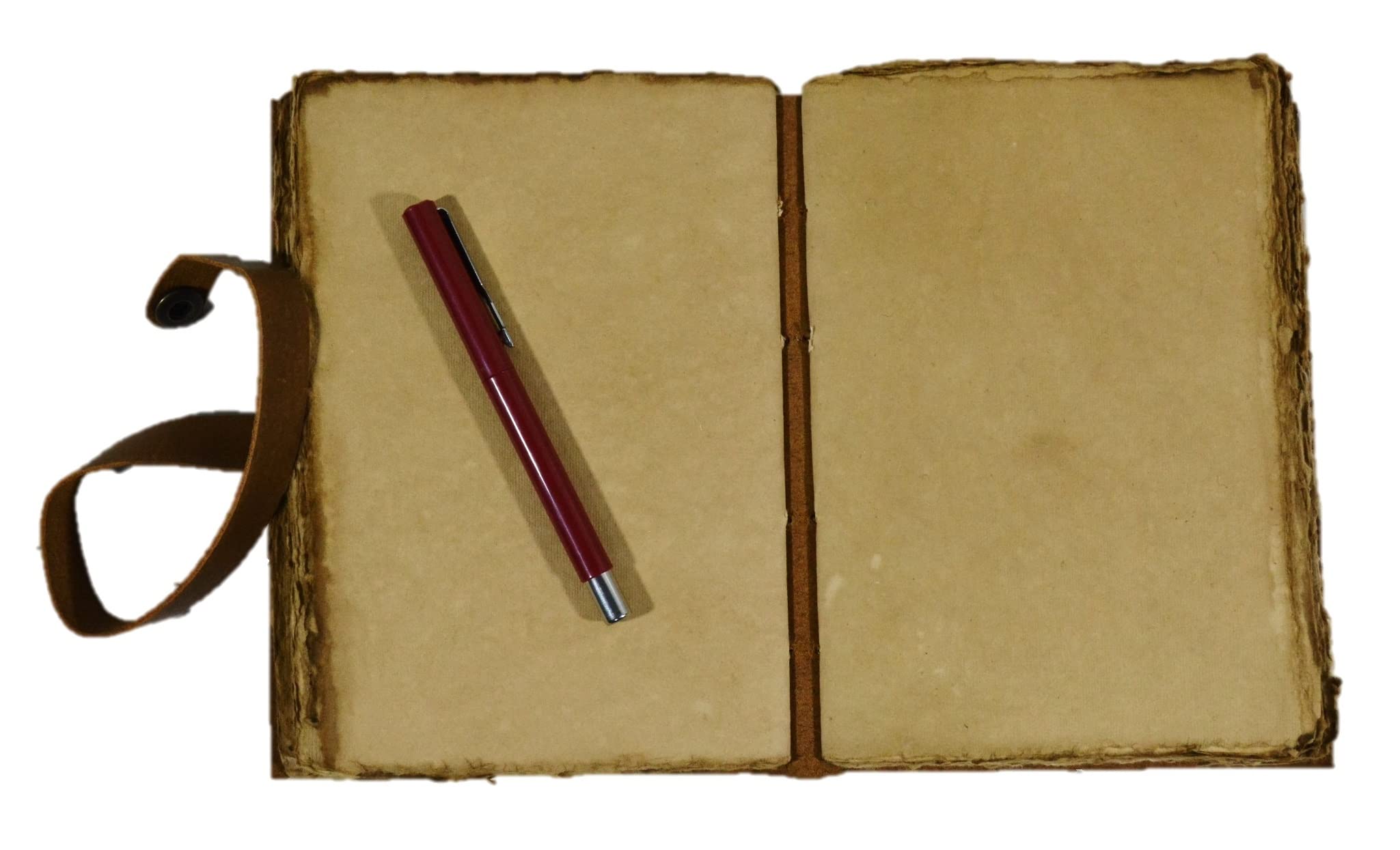 Erangle Genuine Leather Journal-Antique Vintage Deckle edge Handmade Unlined Pages Sketchbook-Drawing Diary for Men and Women, Brown (8" (H) x 6" (L))